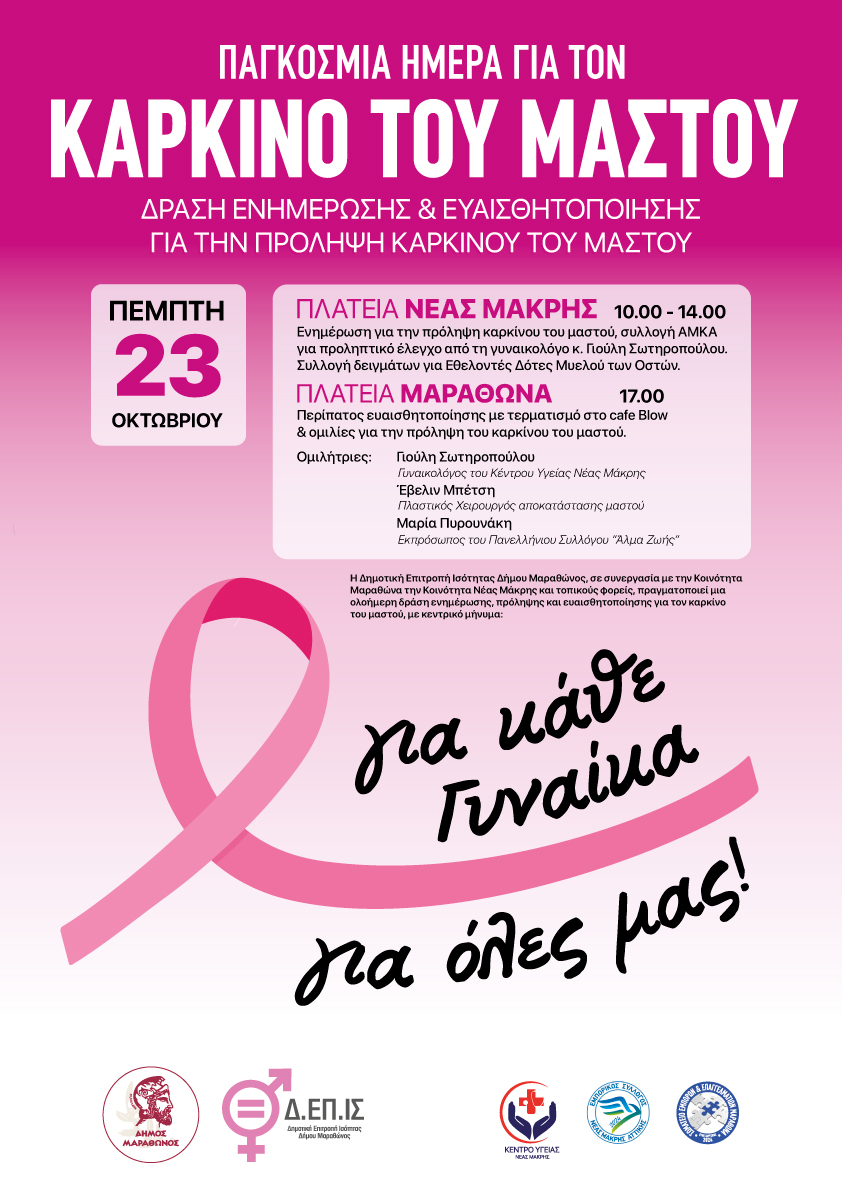 Δράση ενημέρωσης & ευαισθητοποίησης για την πρόληψη καρκίνου του μαστού ...